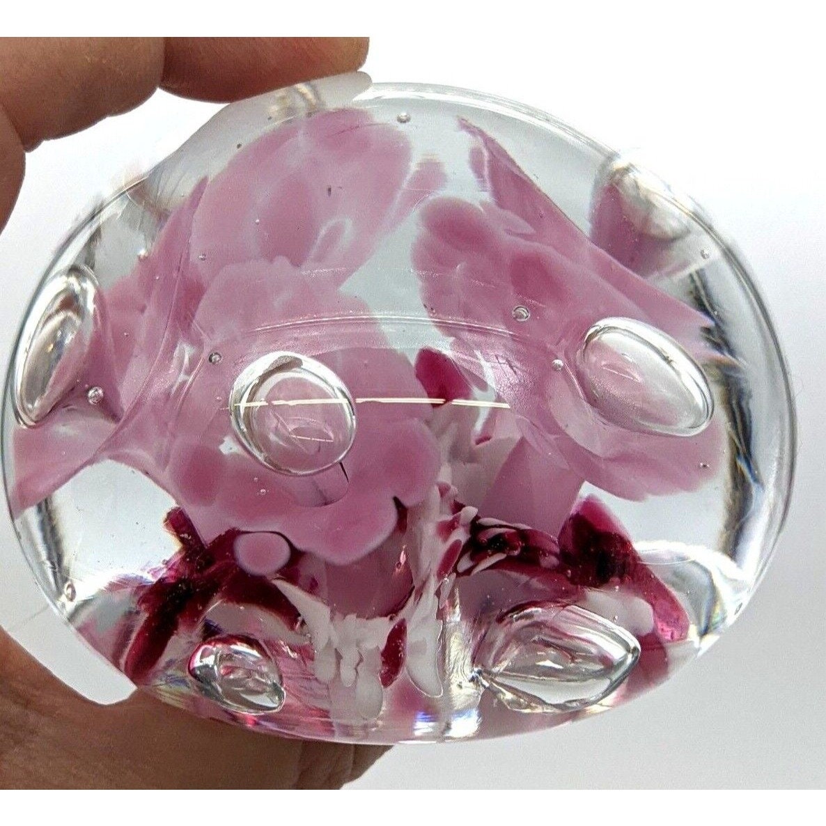 Vintage Studio Art Glass Paperweight Artist Jeff Buttler 1990 Flowers ...