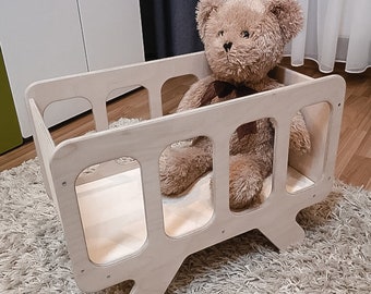 Handmade Wooden Dolls Rocking Cradle 20inch With Bedding and - Etsy