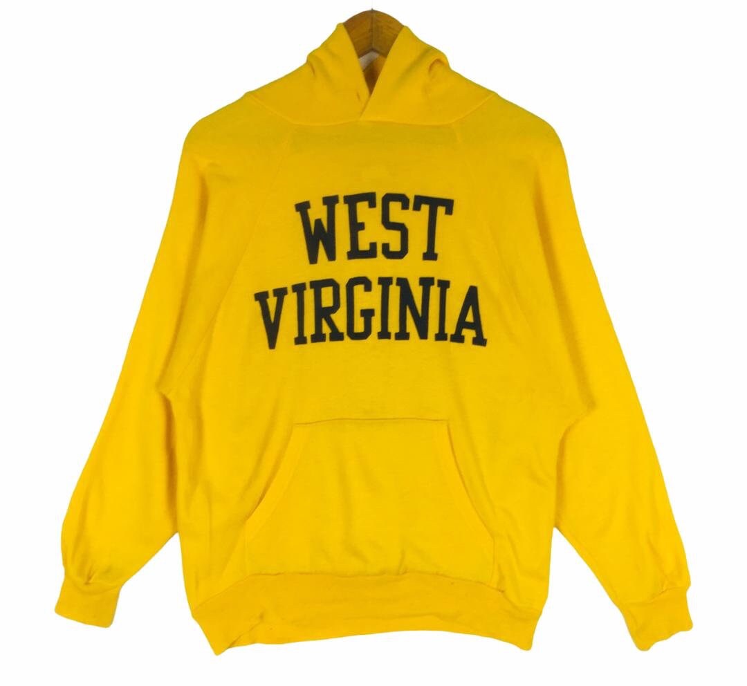 Vintage!! 90s West Virginia Hoodie Big Spell Out Sweater Sweatshirt - Etsy