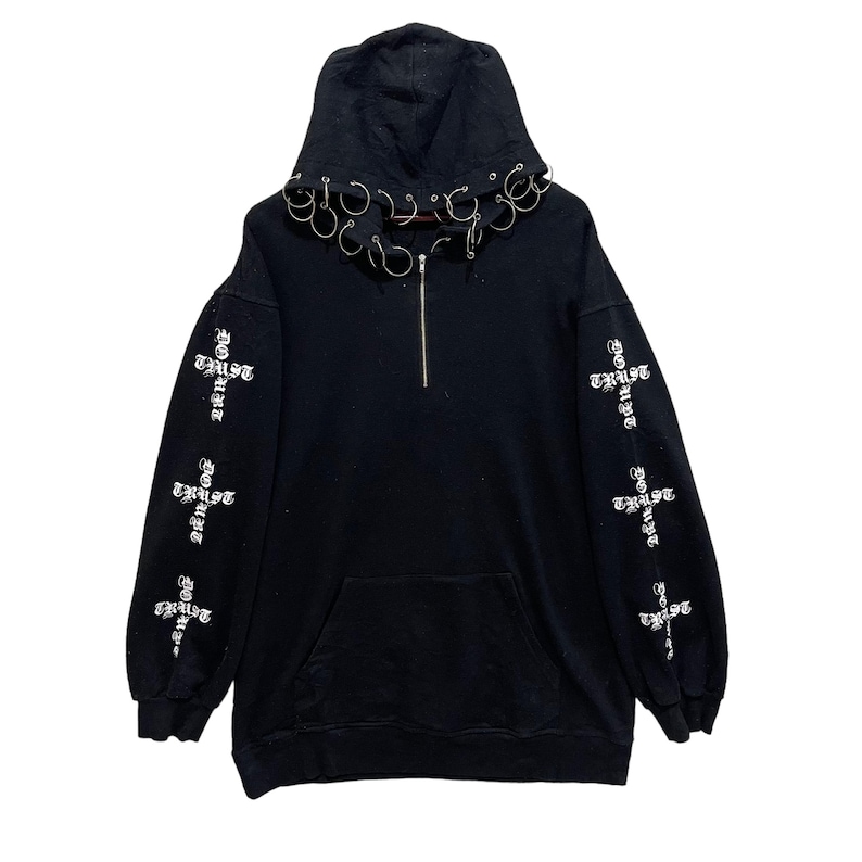 Chrome Hearts Design Gothic Cross Logo Pullover Hoodie Sweater ...