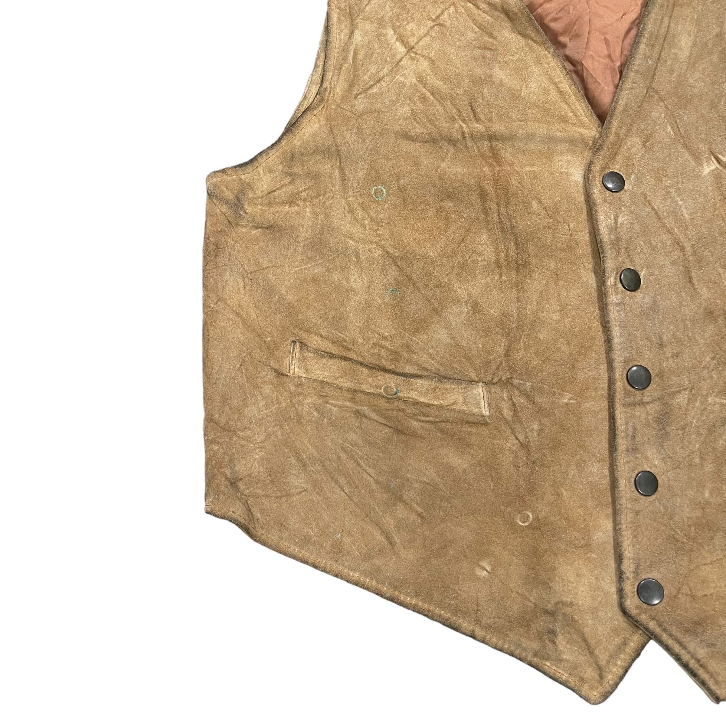 Rare Vintage Genuine Leather Cowboy Vest - Etsy