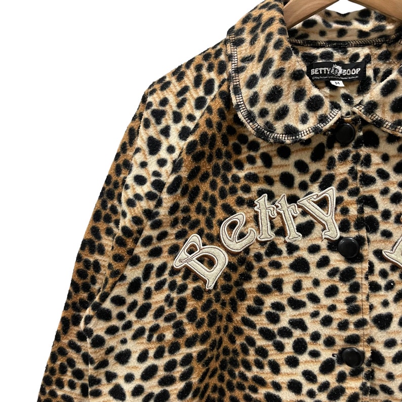 Rarevintage Betty Boop Leopard Print Button up Jacket - Etsy