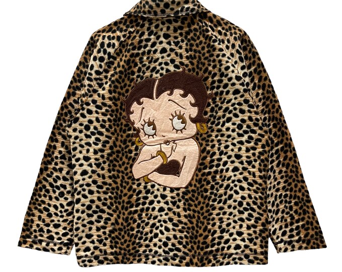 Rare!!vintage!! Betty Boop Leopard Print Button up Jacket - Etsy