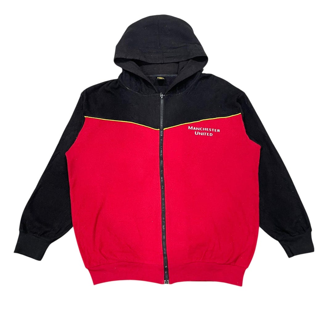Vintage Manchester United Official Merchandise Zipper Sweater Hoodie ...
