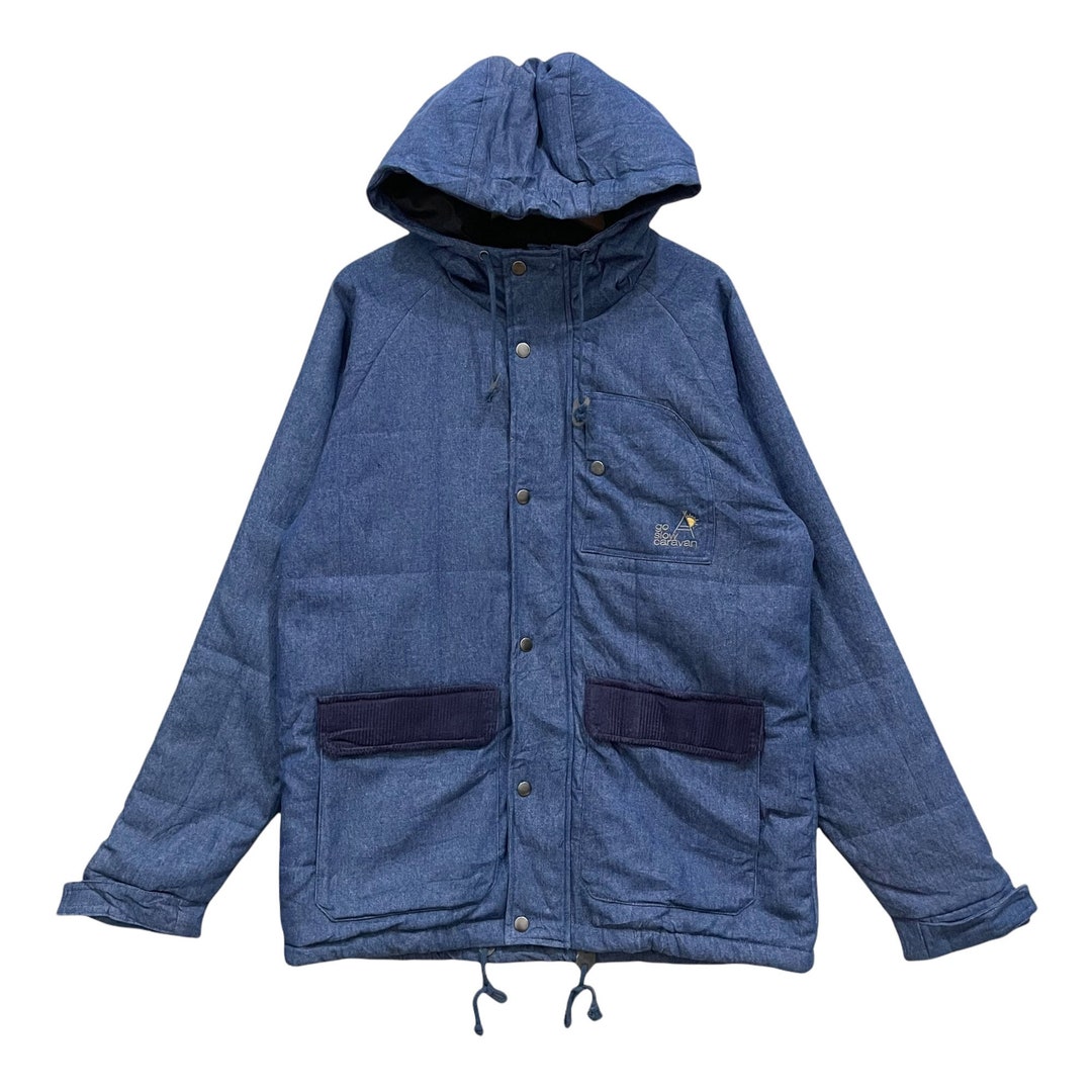 Vintage Go Slow Caravan Outdoor Down Hoodie Jacket - Etsy