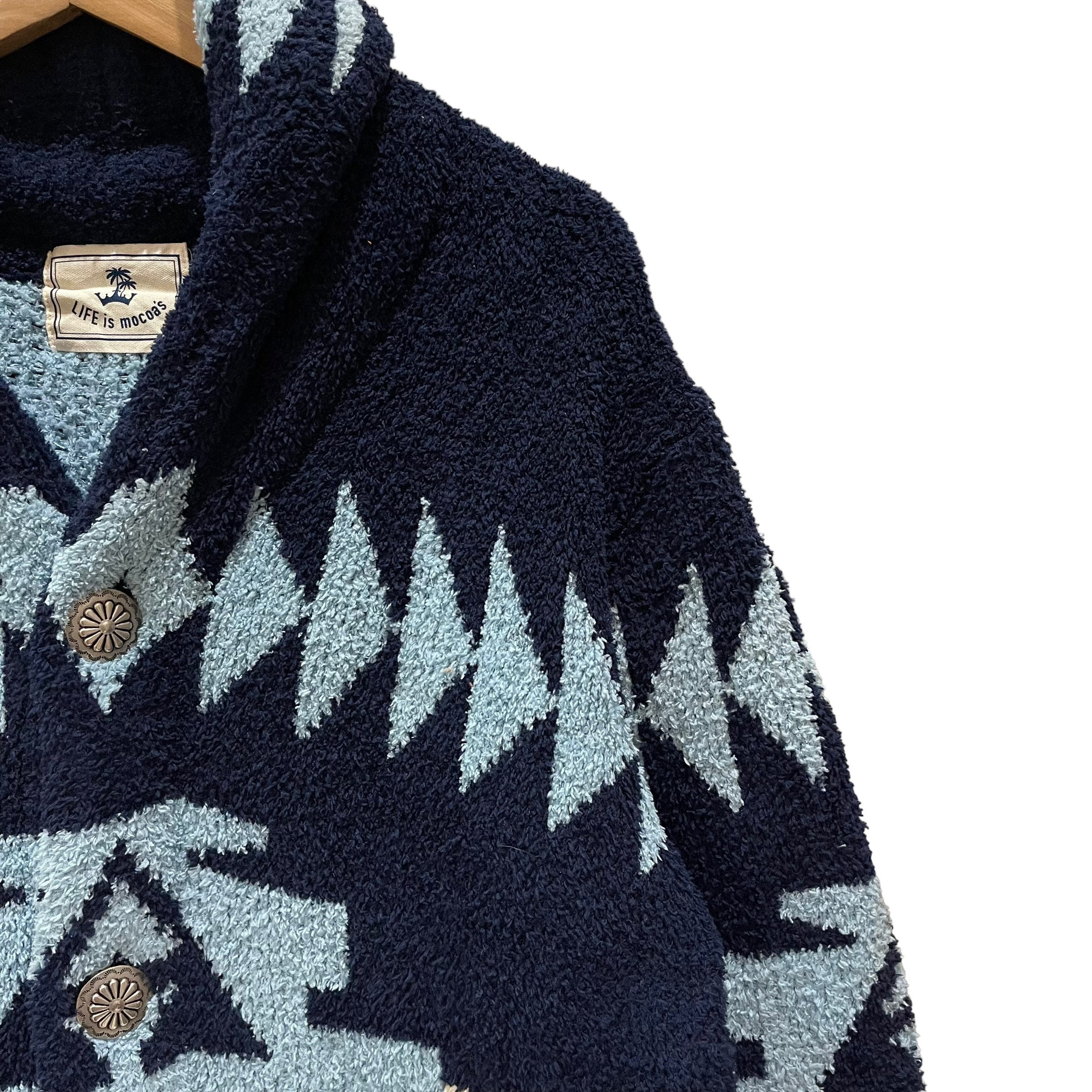 Vintage Native Navajo Hippies Aztec Design Button up Knitted Jacket - Etsy