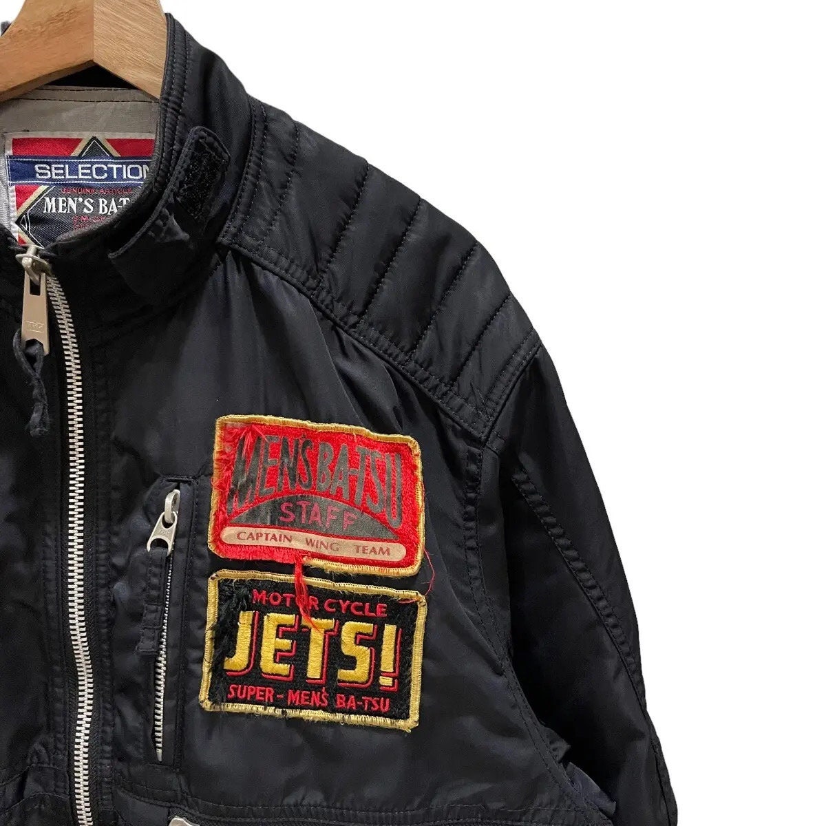 Vintage Mens BA-TSU Patches Motorcycle Riding Bomber Zipper ...