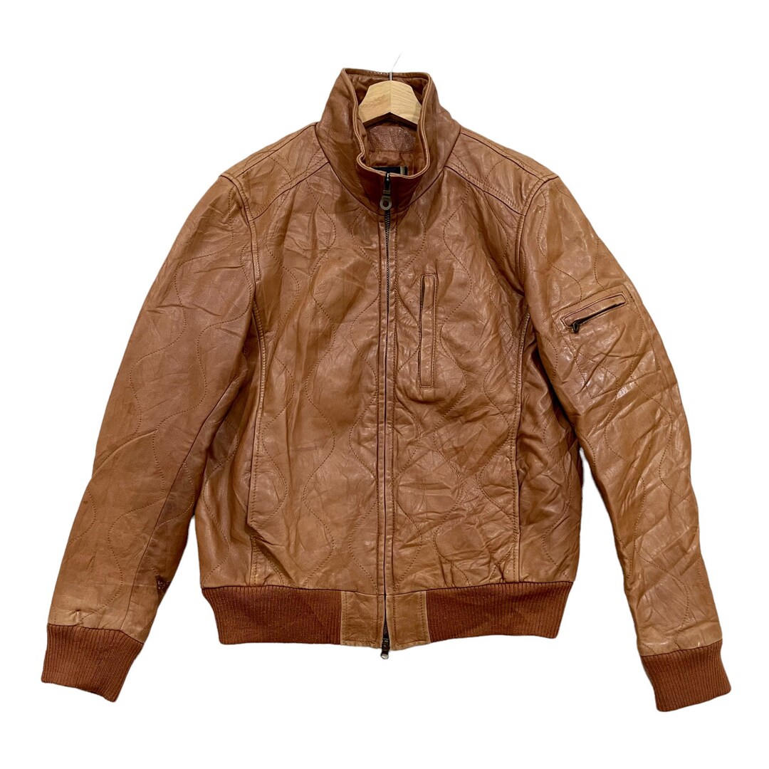 Vintage!! Avirex Varsity Leather Zipper Jacket - Etsy