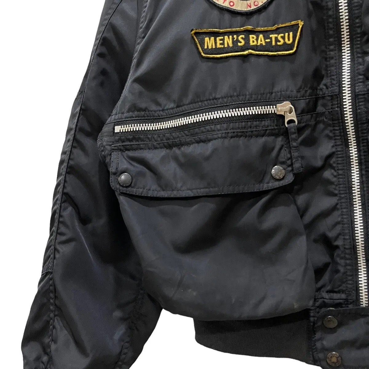 Vintage Mens BA-TSU Patches Motorcycle Riding Bomber Zipper ...