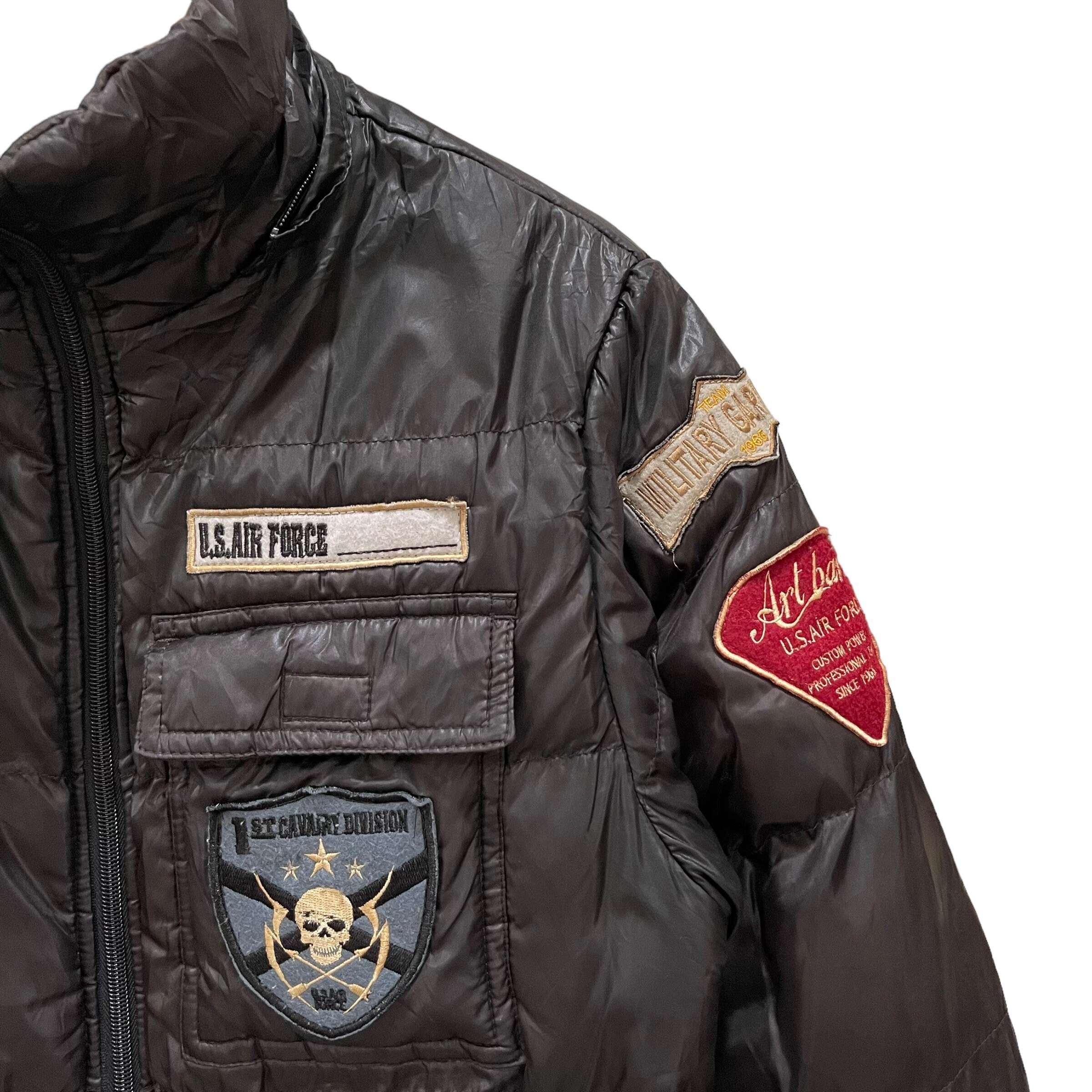 Vintage US Air Force Patches Puffer Hoodie Jacket - Etsy