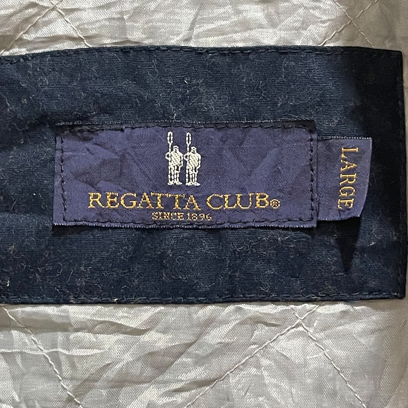 Vintage 90s Regatta Club Big Spell Out Embroidered Snap Button Zipper ...