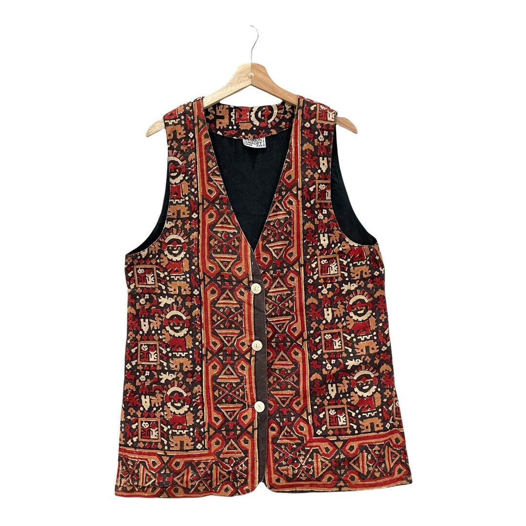 Vintage!! Native American Aztech Design Vest - Etsy