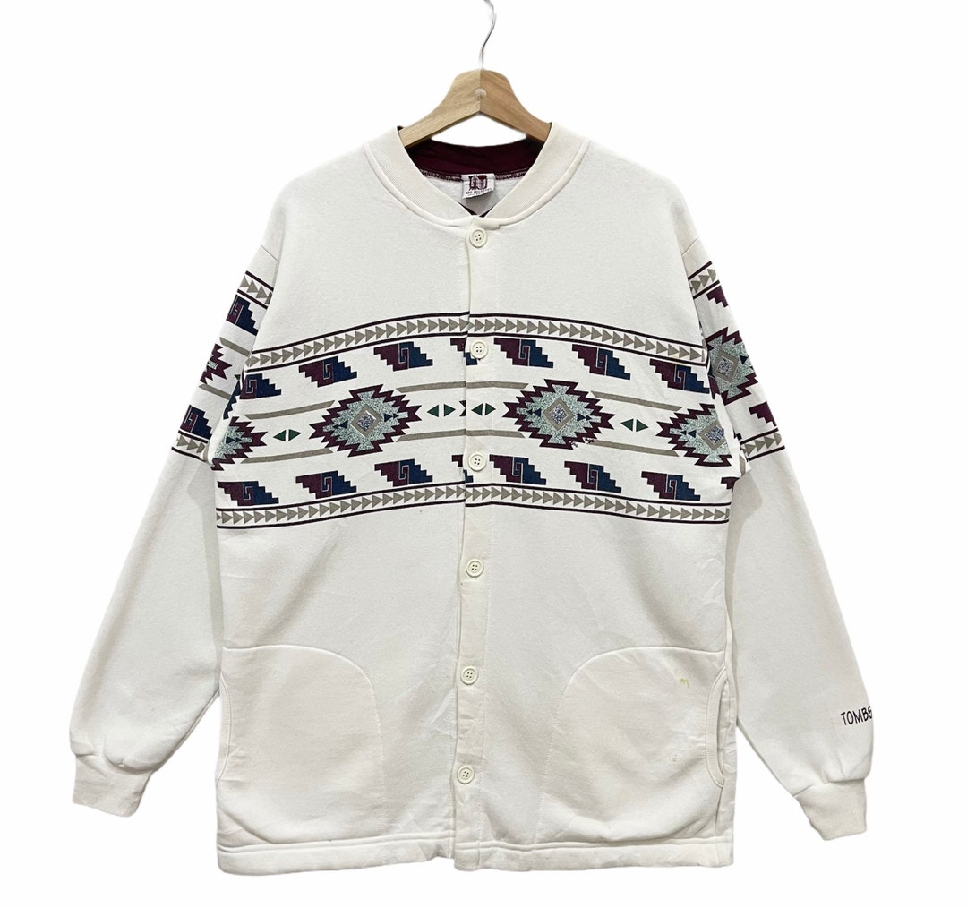 Vintage!! 90s Art Unlimited Sportswear Aztec Design Sweatshirt Sweater ...