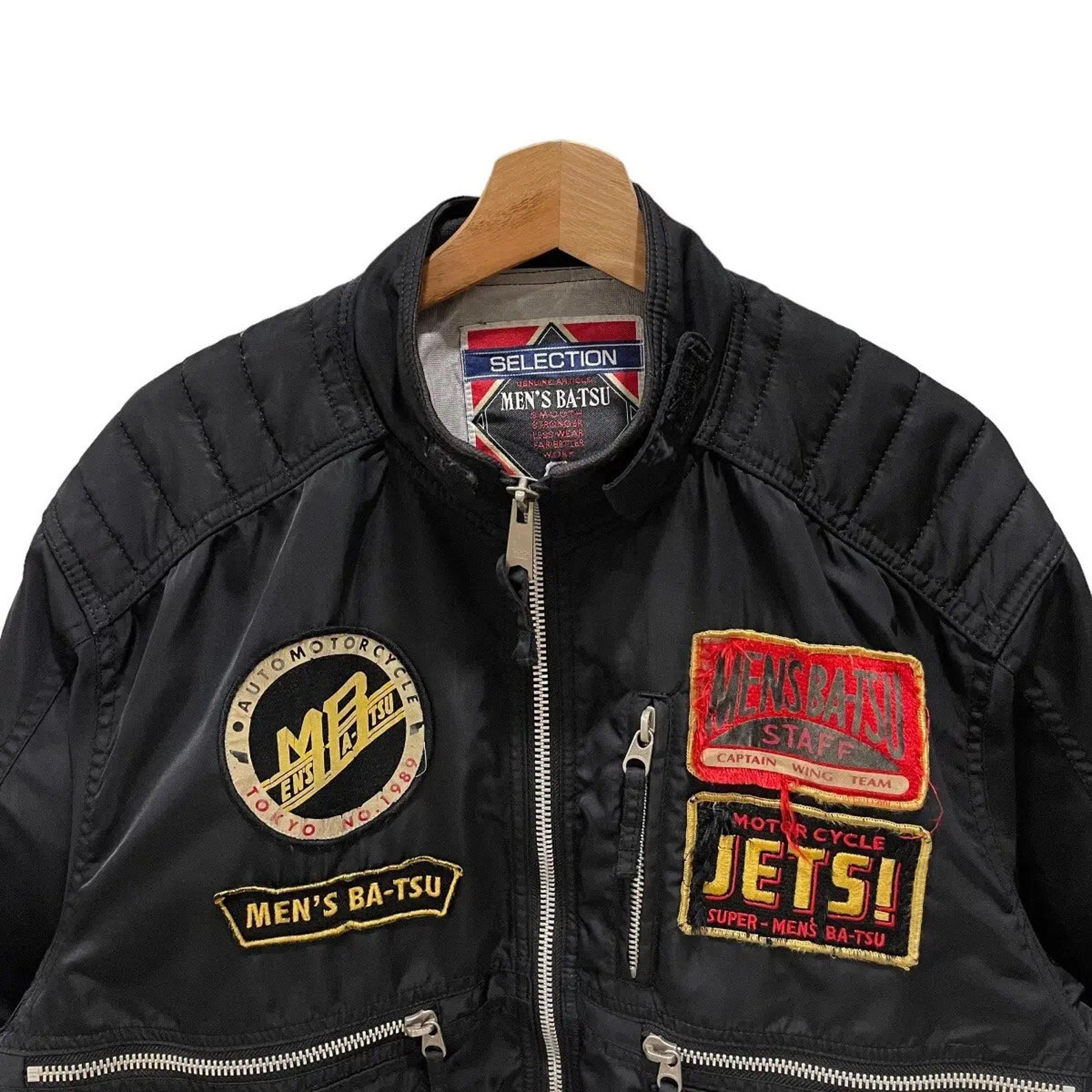 Vintage Mens BA-TSU Patches Motorcycle Riding Bomber Zipper ...