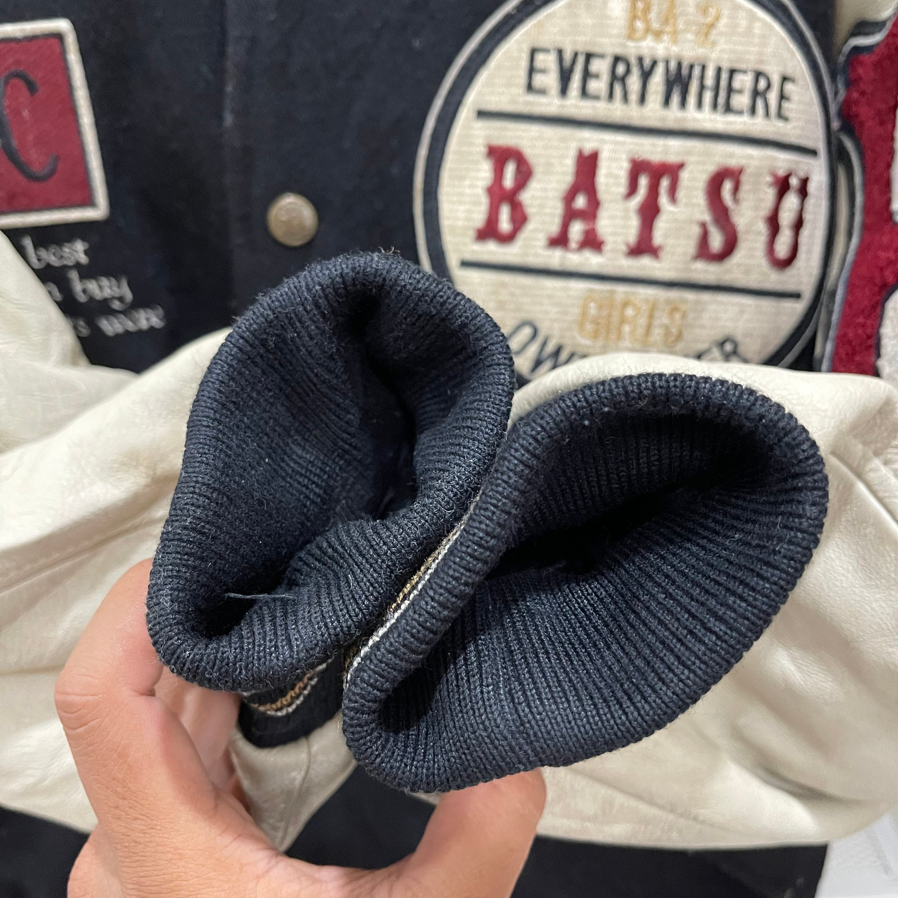 Vintage BATSU Champion Wool Leather Snap Button Varsity Jacket - Etsy