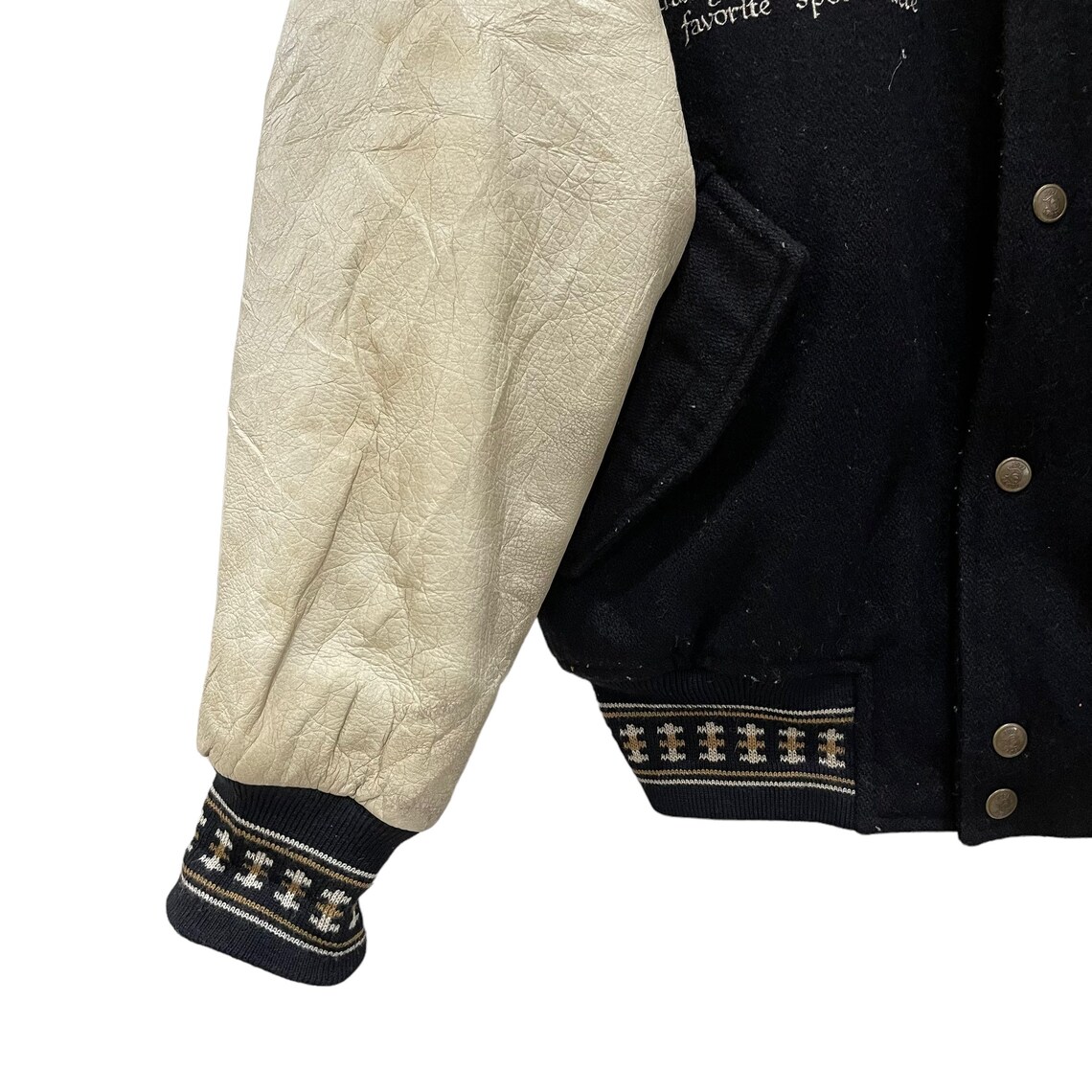 Vintage BATSU Champion Wool Leather Snap Button Varsity Jacket - Etsy