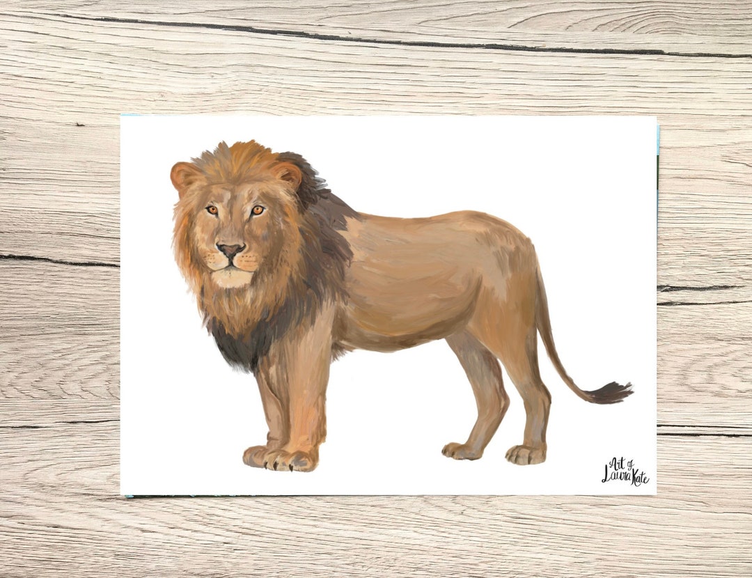 Lion A4 Artwork Print - Etsy