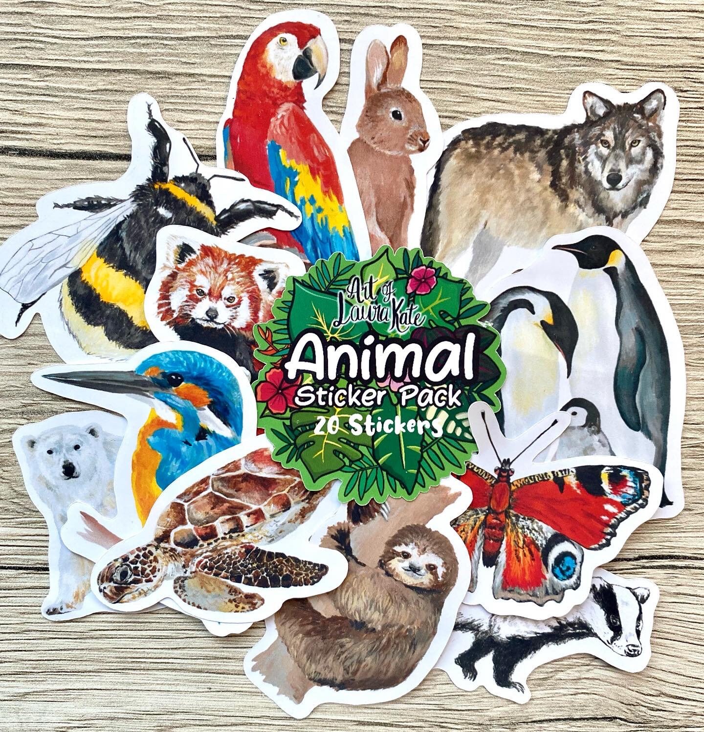 Animal Sticker Variety Pack 10 or 20 Sticker Packs Handmade - Etsy
