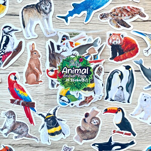 Animal Sticker Variety Pack 10 or 20 Sticker Packs Handmade - Etsy