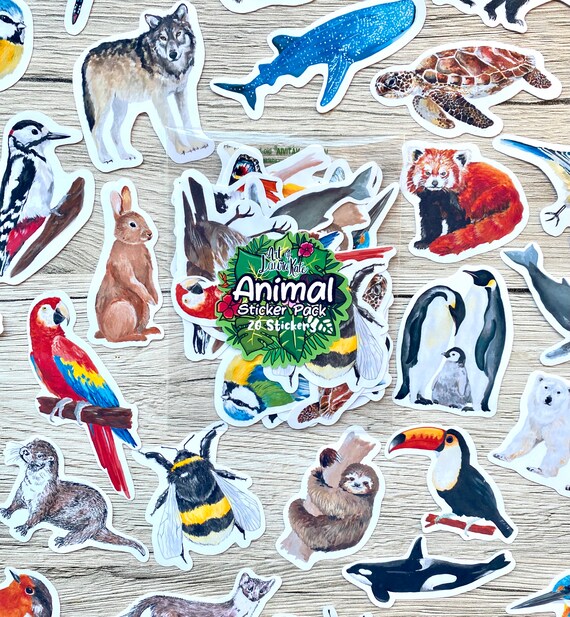 Animal Sticker Variety Pack 10 or 20 Sticker Packs Handmade - Etsy