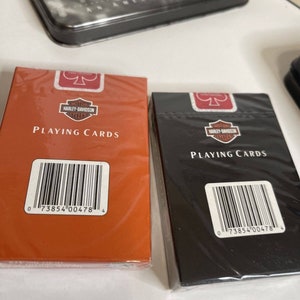 Harley Davidson 2 Decks of Playing Cards Motorcycle Tin 1998 NEW Sealed ...