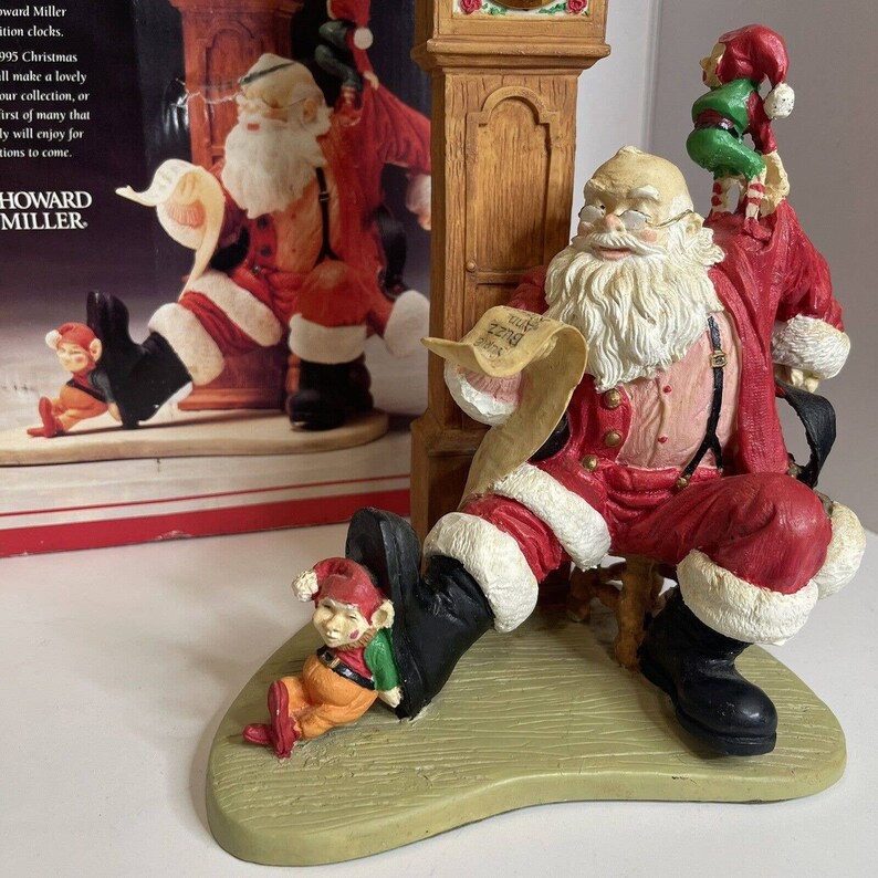 1995 Howard Miller Clock Santa Figurine Limited Edition CHECKIN IT ...