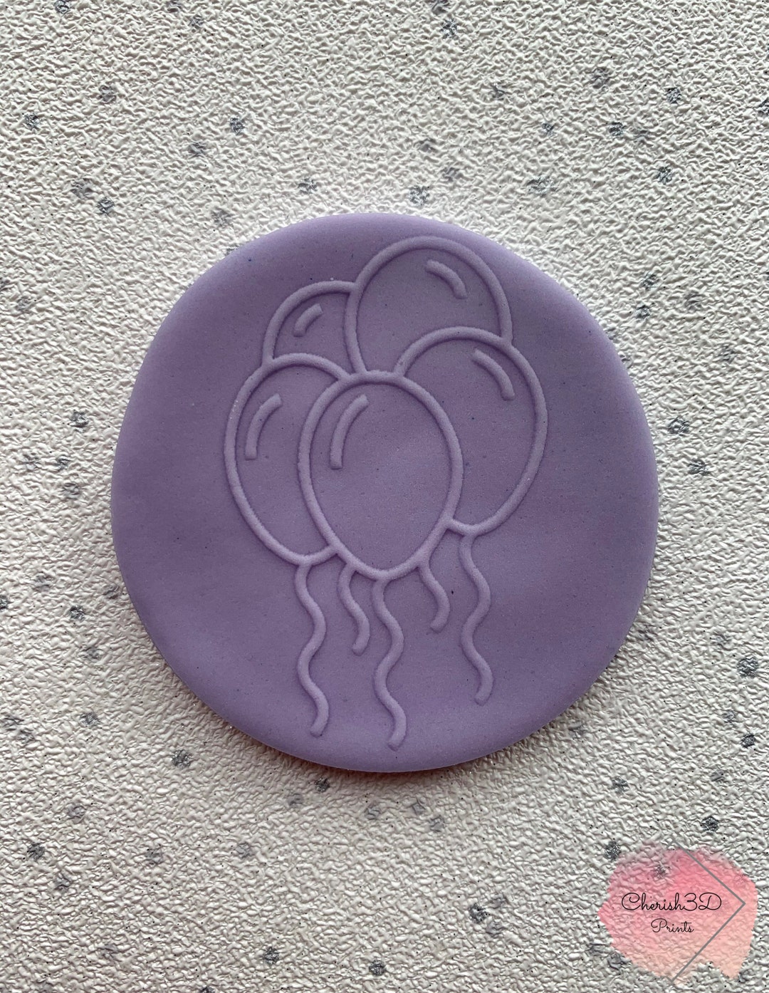 Round Birthday Balloons Fondant Icing Cookie Stamp / Cakes Acrylic ...
