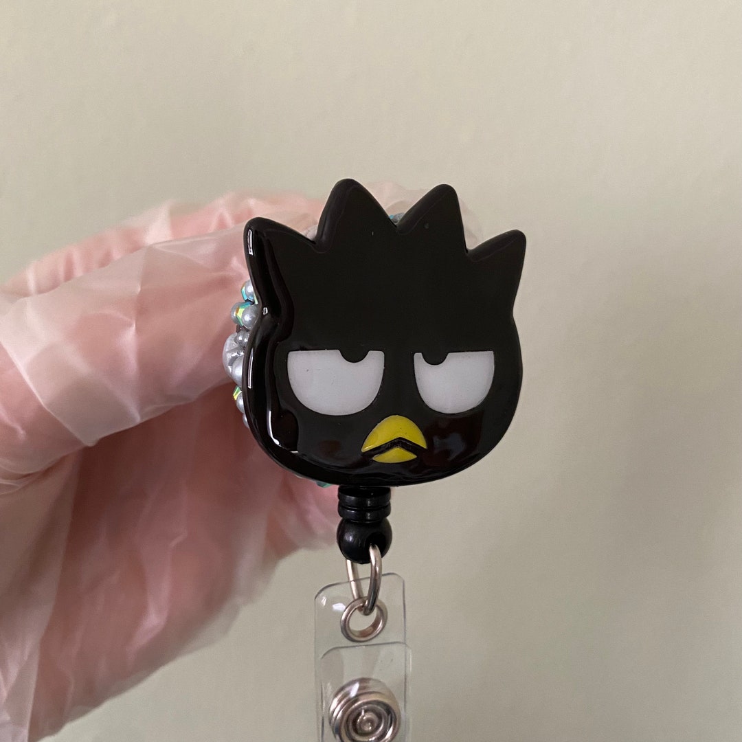 Rhinestone Bedazzled Black Penguin Badge Reel, ID Holder, Kawaii ...