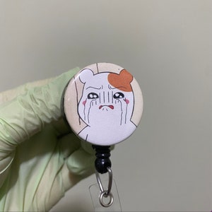 Mood Crying Sad Angry Tearful Sobbing Badge Reel, ID Holder, Kawaii ...