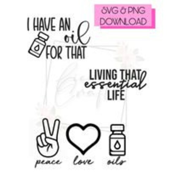 Essential Oil SVG PNG Digital Download Files Young Living Oils | Etsy
