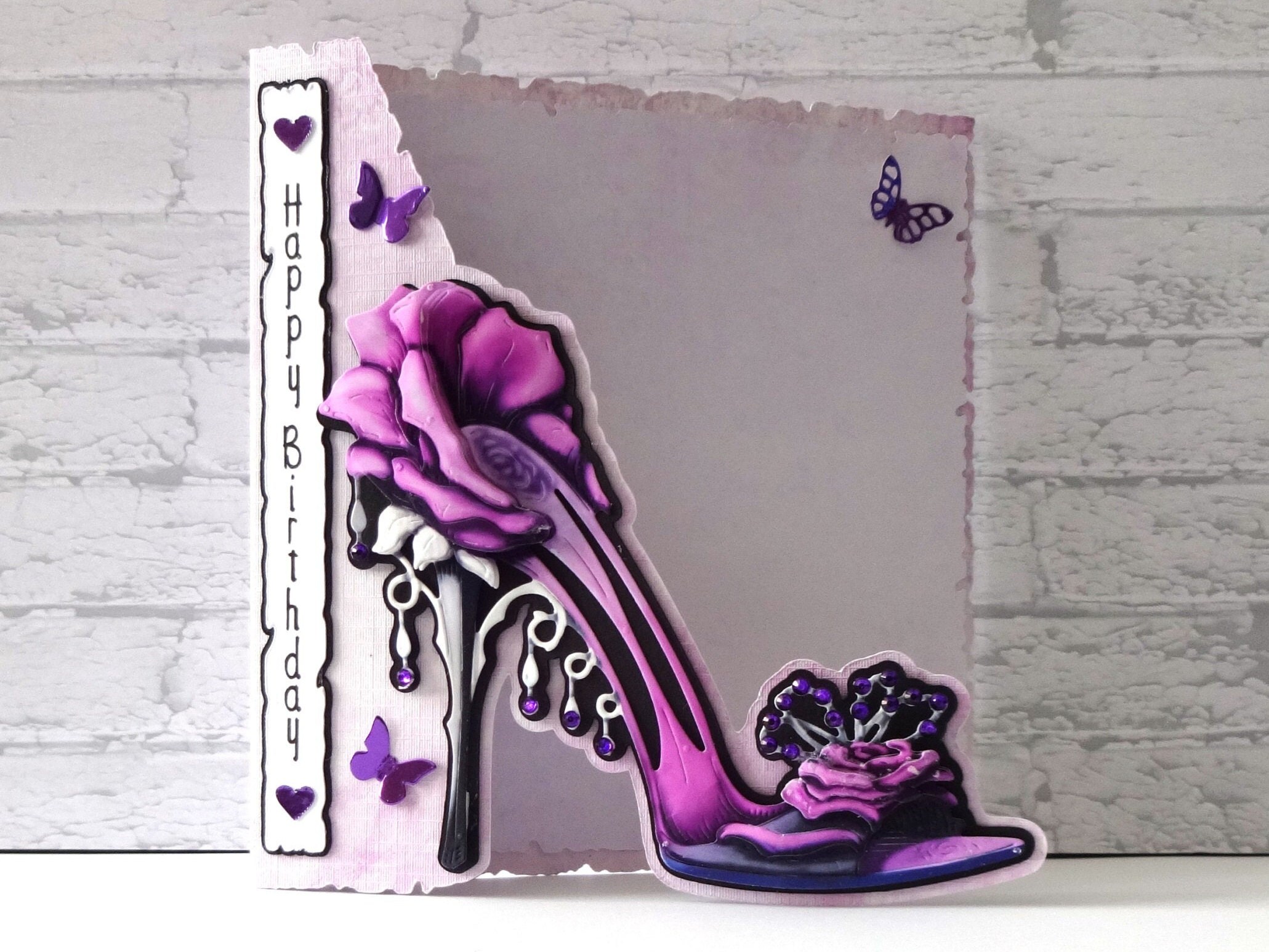 Shoe Card, Original Design Card, Birthday Card, Handmade Card, 3D Shoe ...