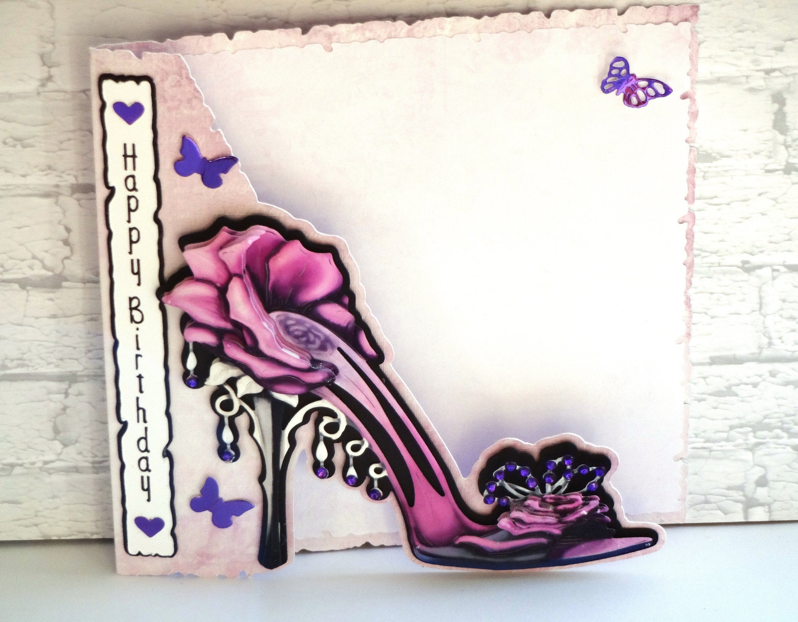 Shoe Card, Original Design Card, Birthday Card, Handmade Card, 3D Shoe ...