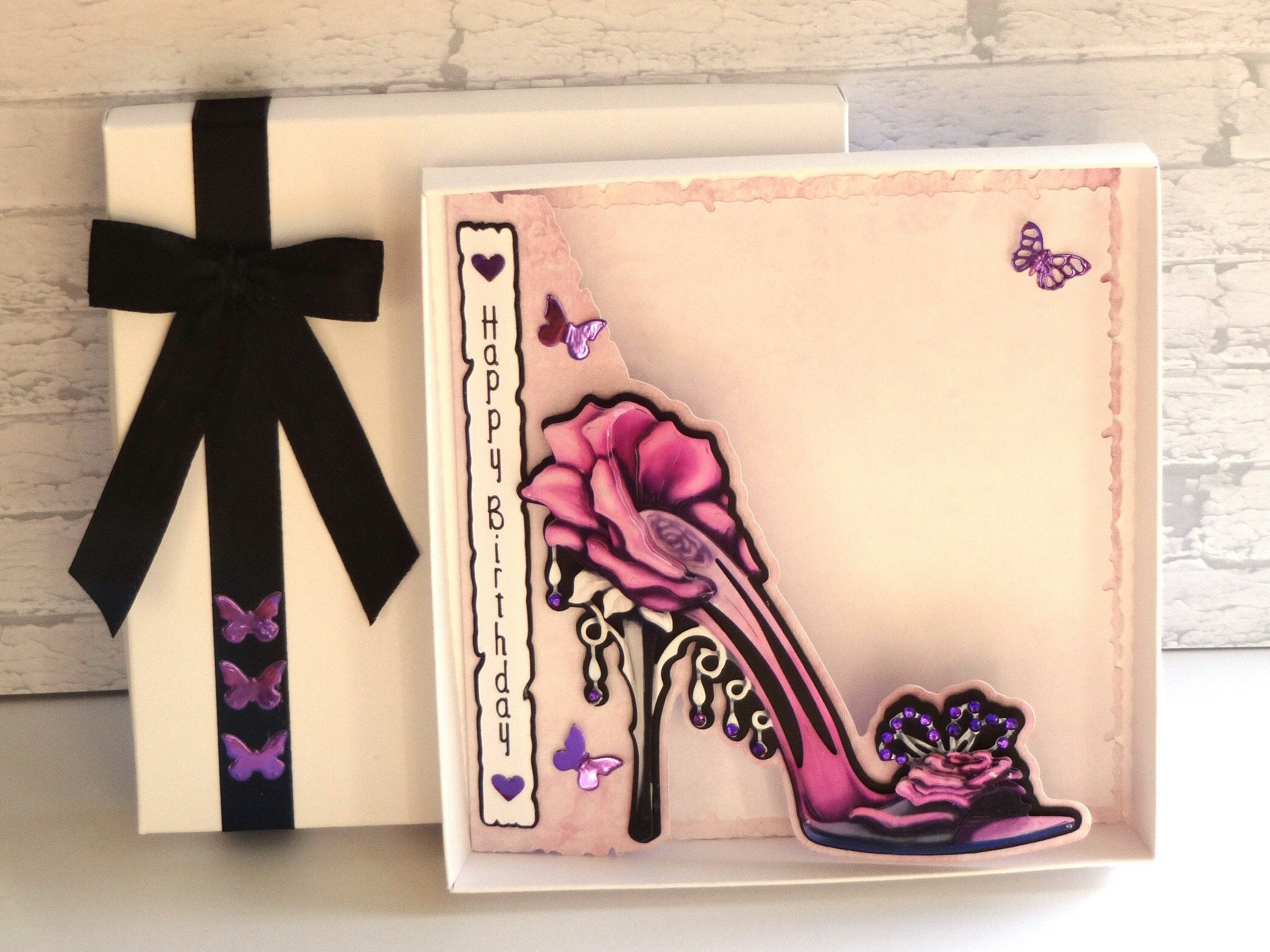 Shoe Card, Original Design Card, Birthday Card, Handmade Card, 3D Shoe ...