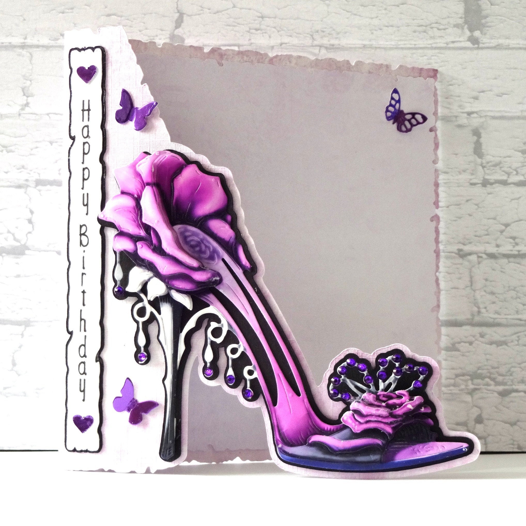 Shoe Card, Original Design Card, Birthday Card, Handmade Card, 3D Shoe ...