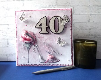 3d 40th Birthday Card - Etsy UK