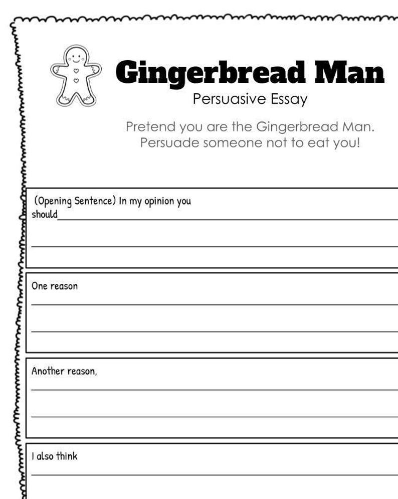 Gingerbread Man Writing Activity - Etsy