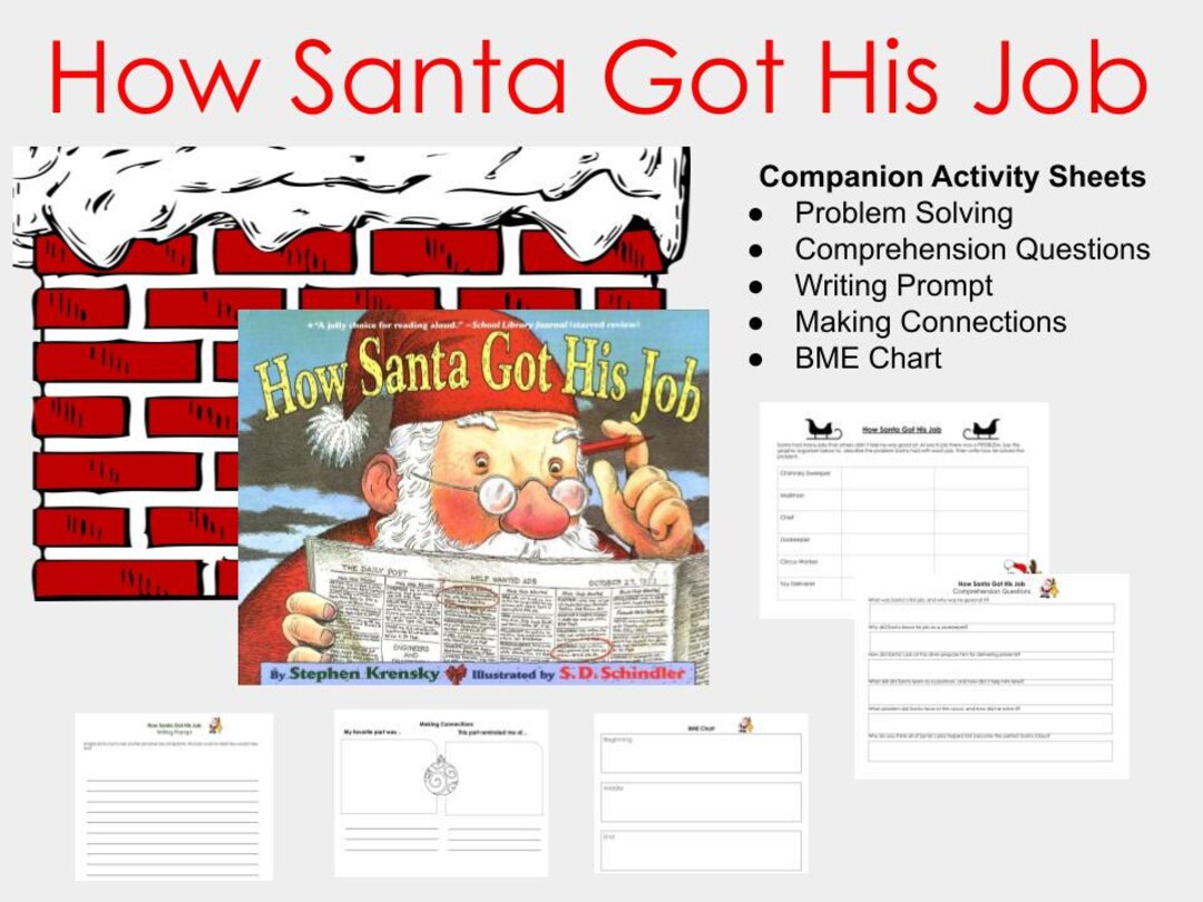 Holiday Reading Activities: How Santa Got His Job - Etsy