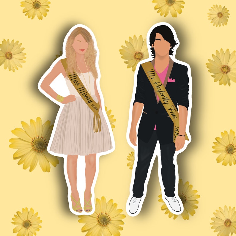 Mr. Perfectly Fine & Miss Misery Sticker Duo - Etsy