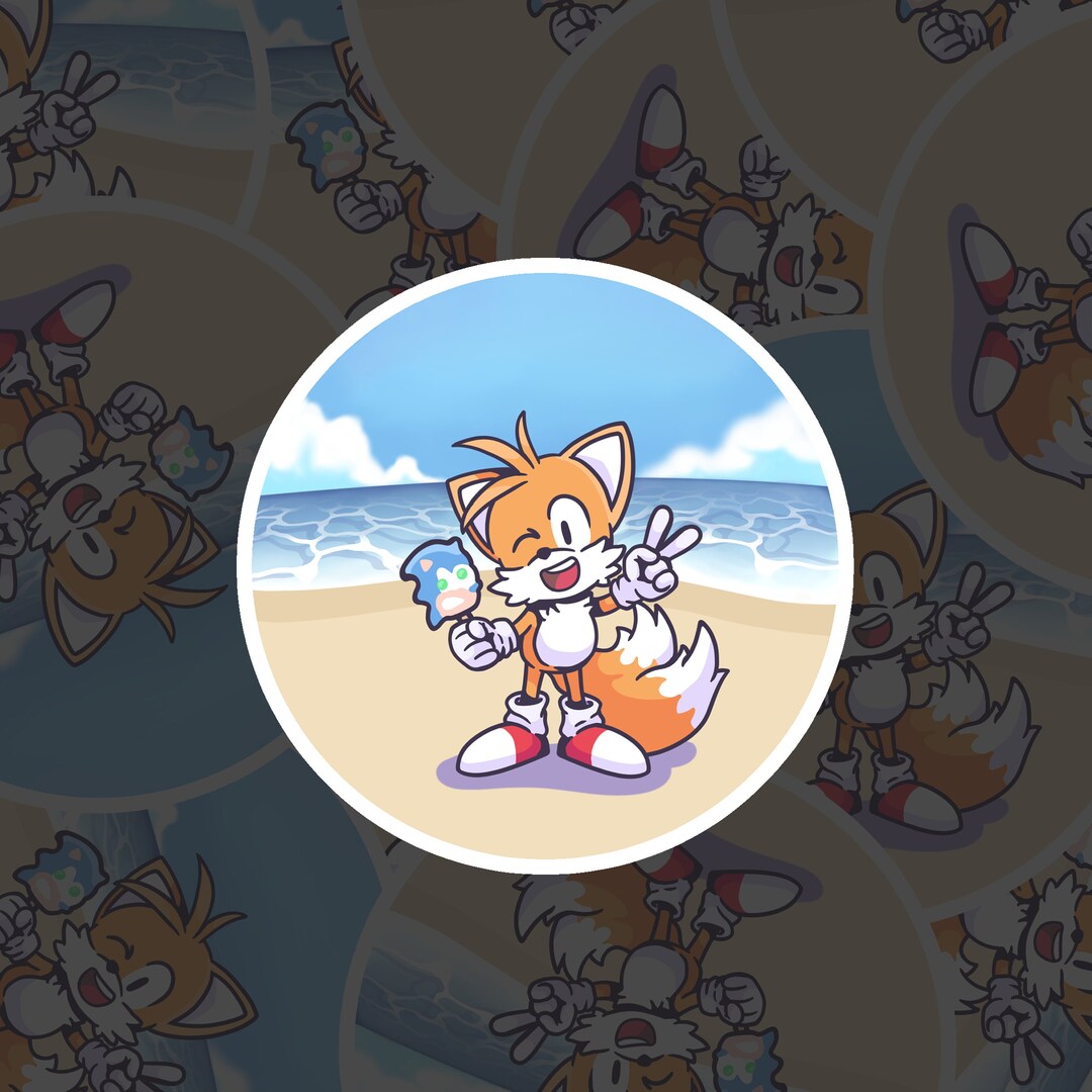 Tails at the Beach Sonic Vinyl Sticker - Etsy