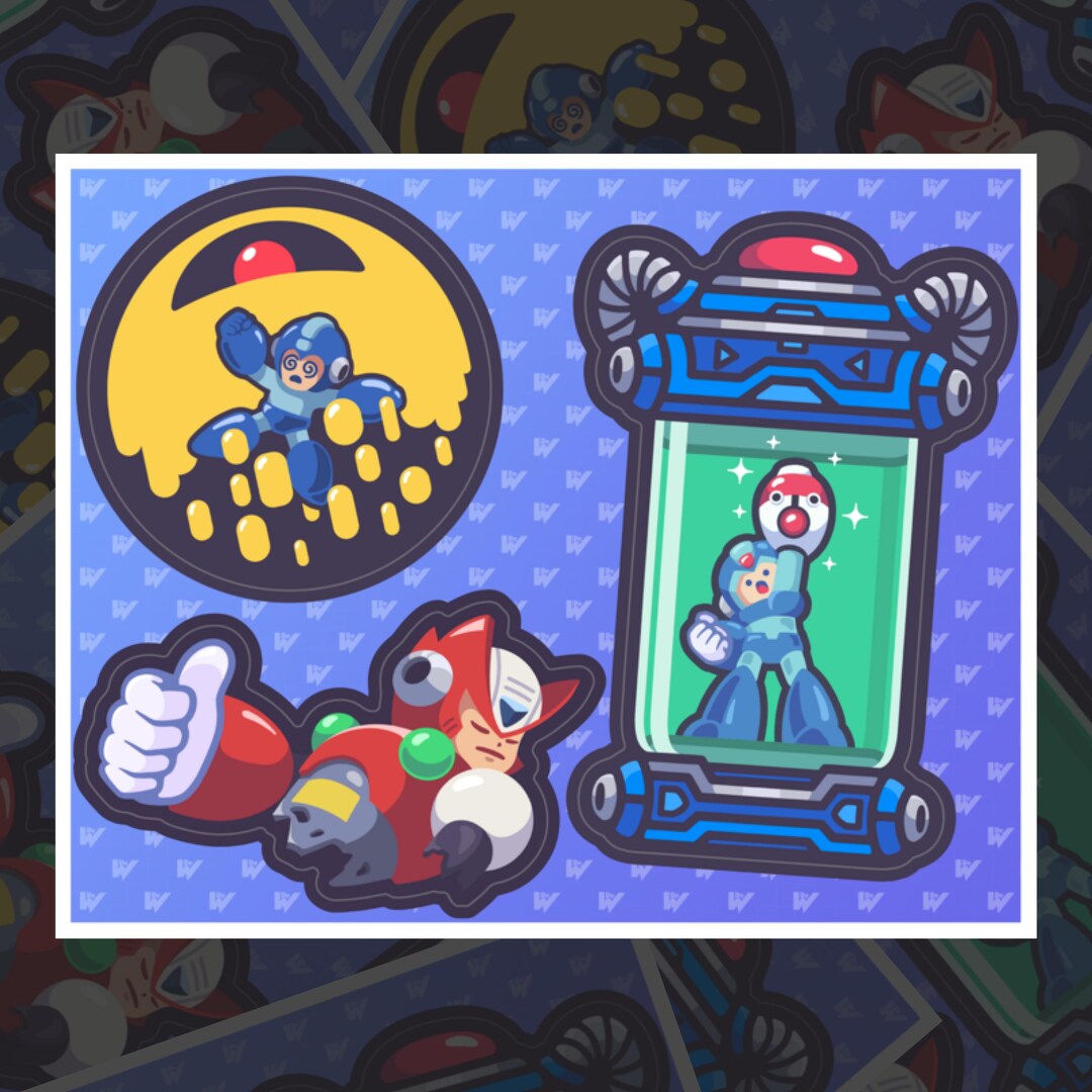 Mega Man - Vinyl Sticker Sheet - Etsy