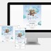 Cute Teddy Bear Editable Digital Birthday Invitation Card, First ...
