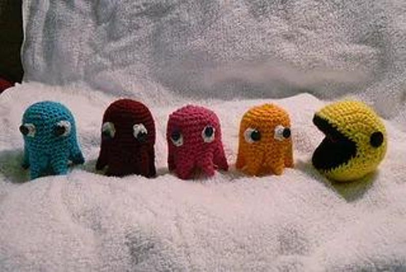 Sci-fi Crochet Pattern Bundle – Facehugger, Pac-man & Ghosts, USS ...