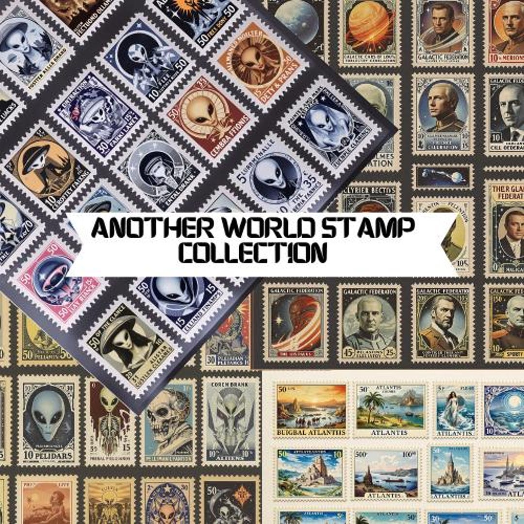 Alien & Ancient Civilizations Printable Stamp Set – 6 PDF Sheets ...