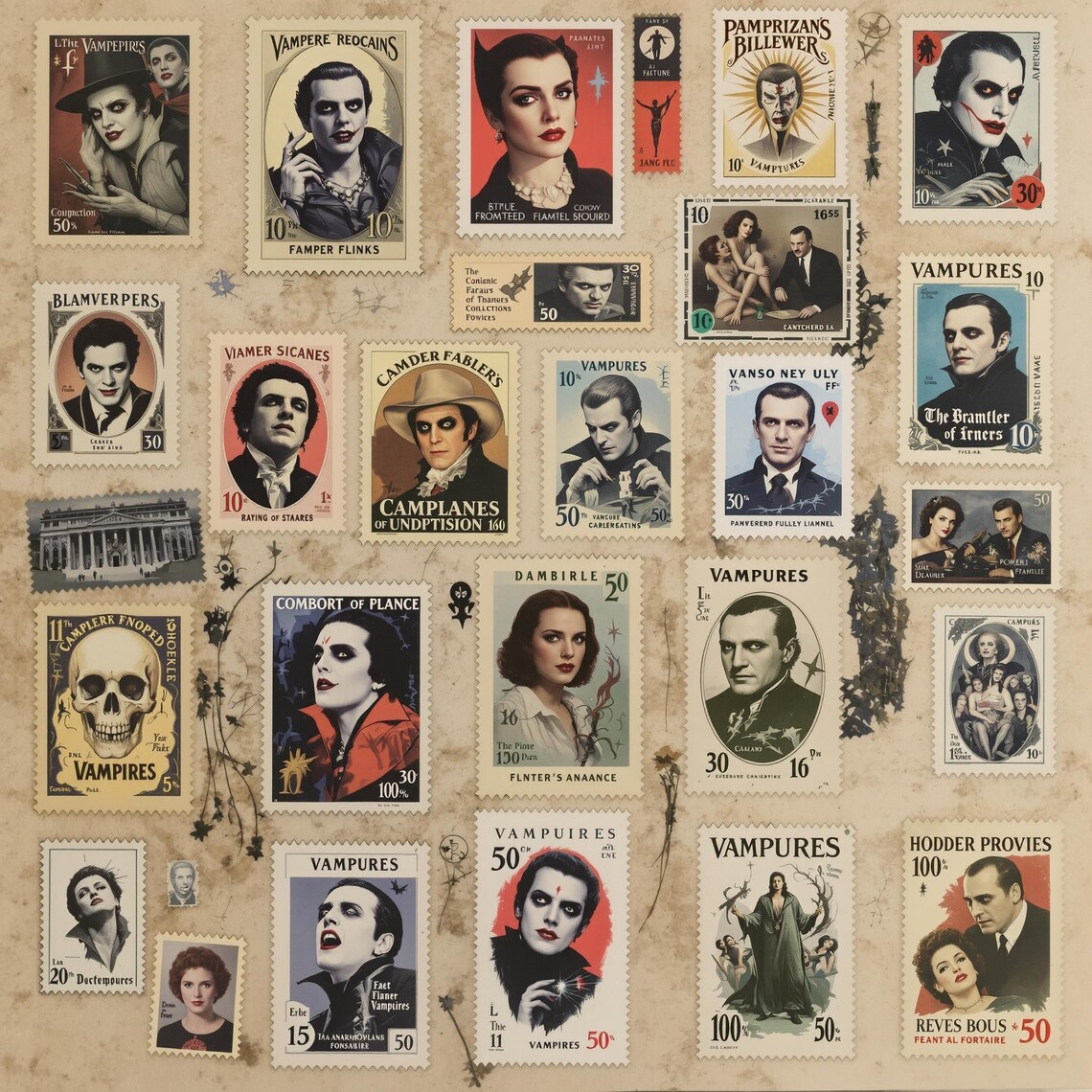 Cryptid & Monster Faux Postage Stamps – Printable PDF Set - Etsy