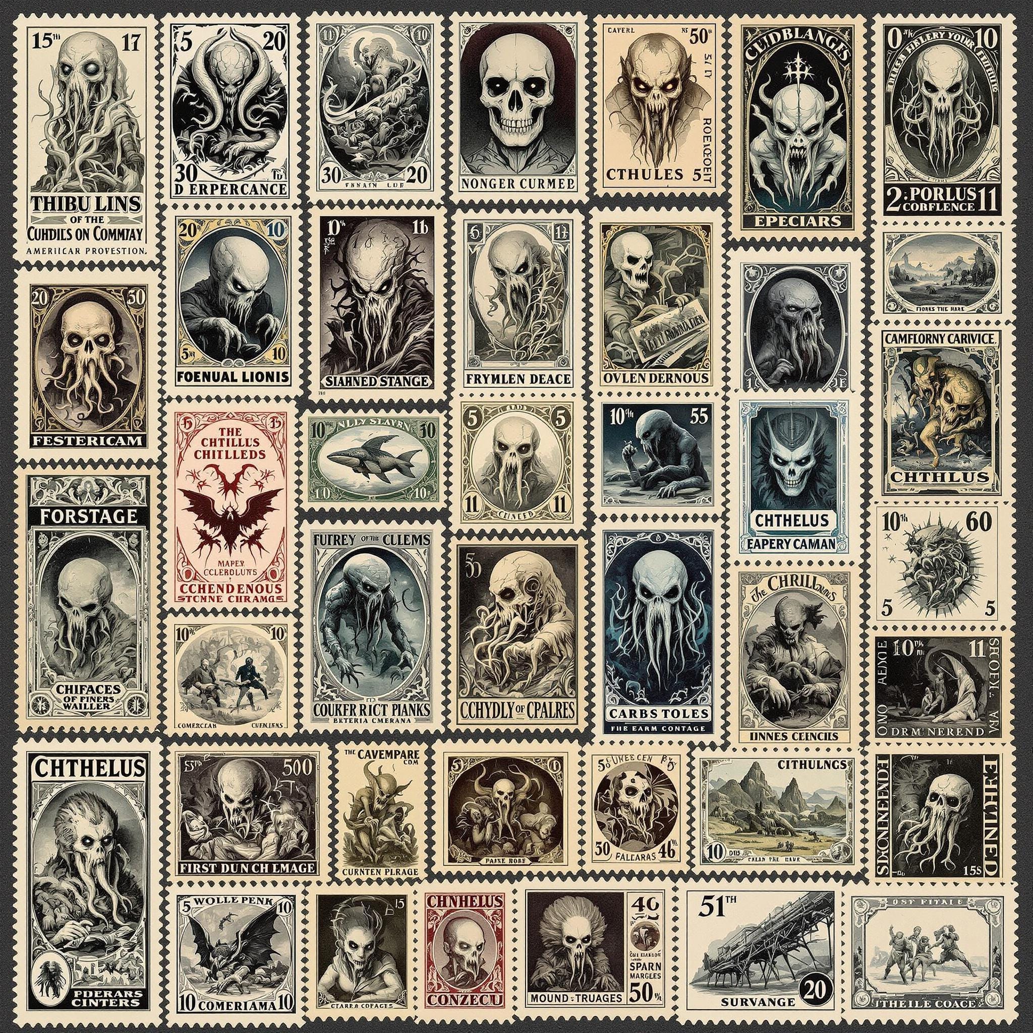 Cryptid & Monster Faux Postage Stamps – Printable PDF Set - Etsy