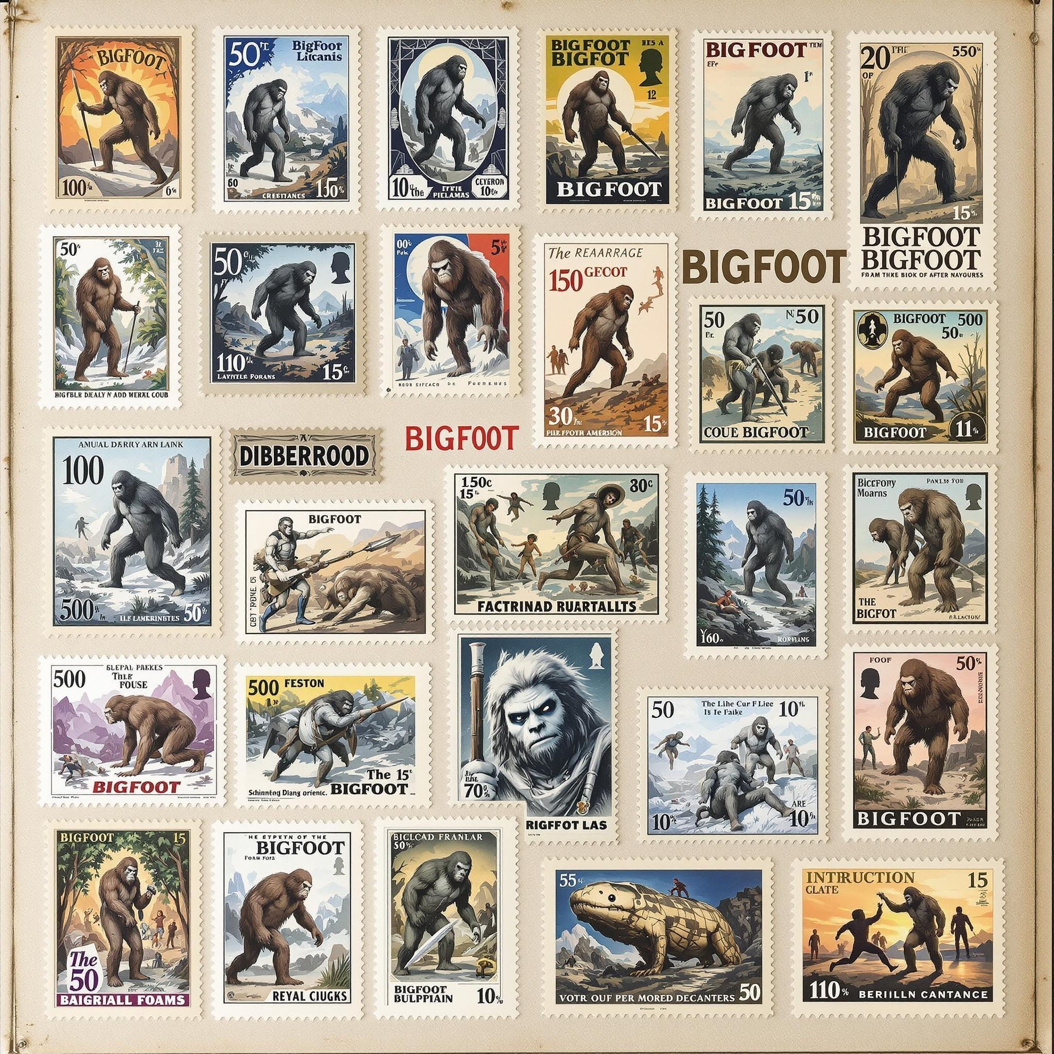 Cryptid & Monster Faux Postage Stamps – Printable PDF Set - Etsy