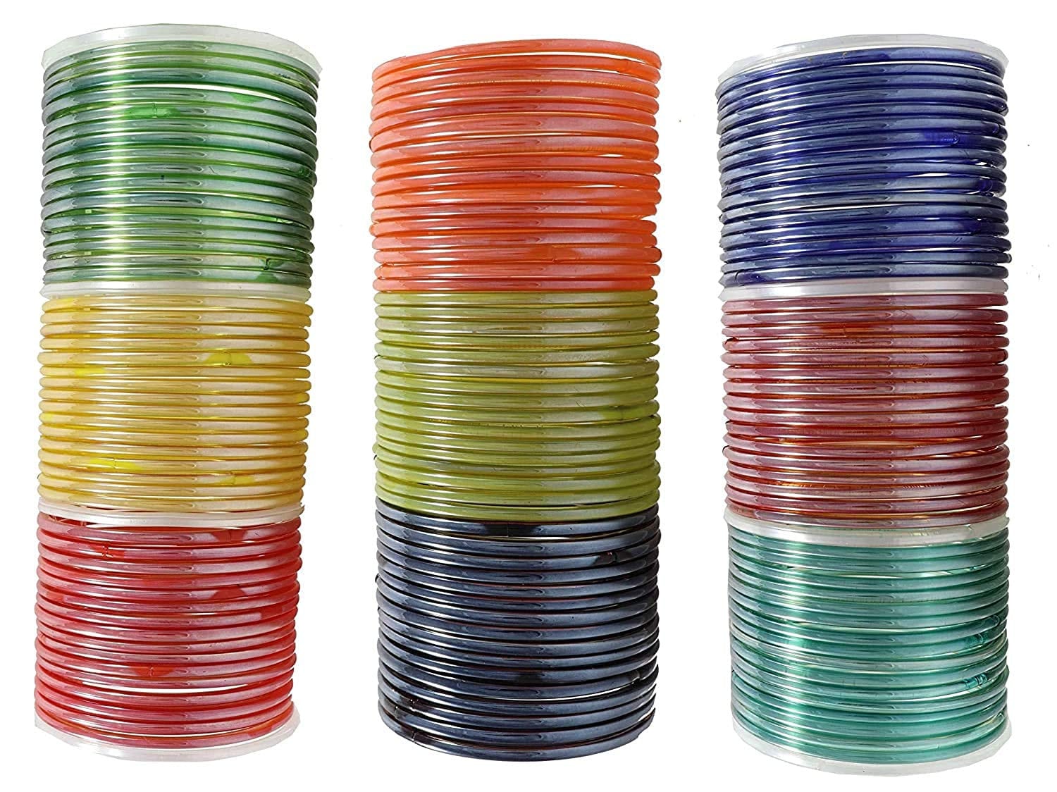 108 Pieces 9 Multi Color per Color 12 Glass Bangle for Women & Girl's ...