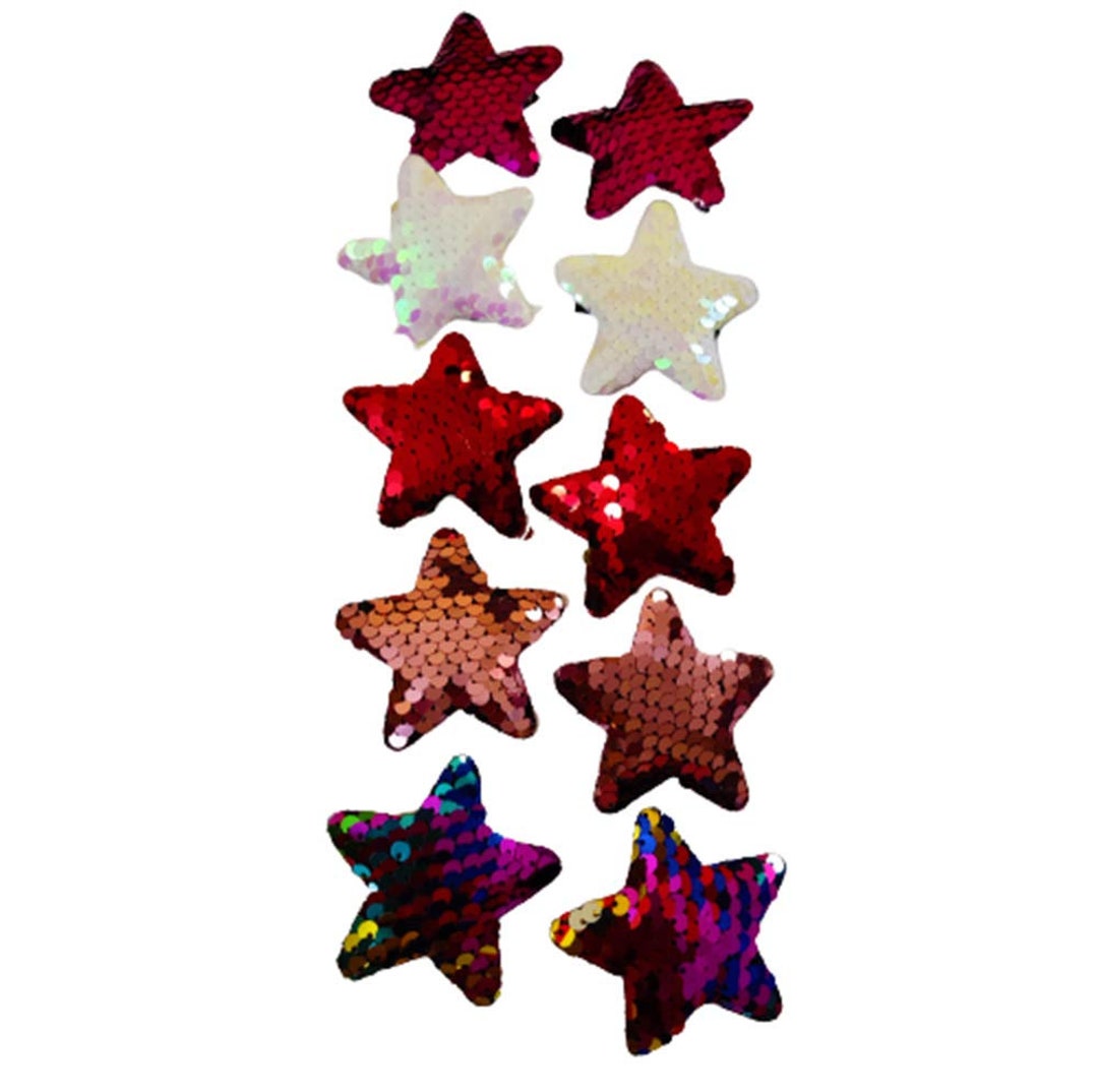 Pair of 5 10 Pieces Stylist Sequence Glitter Star Shape - Etsy