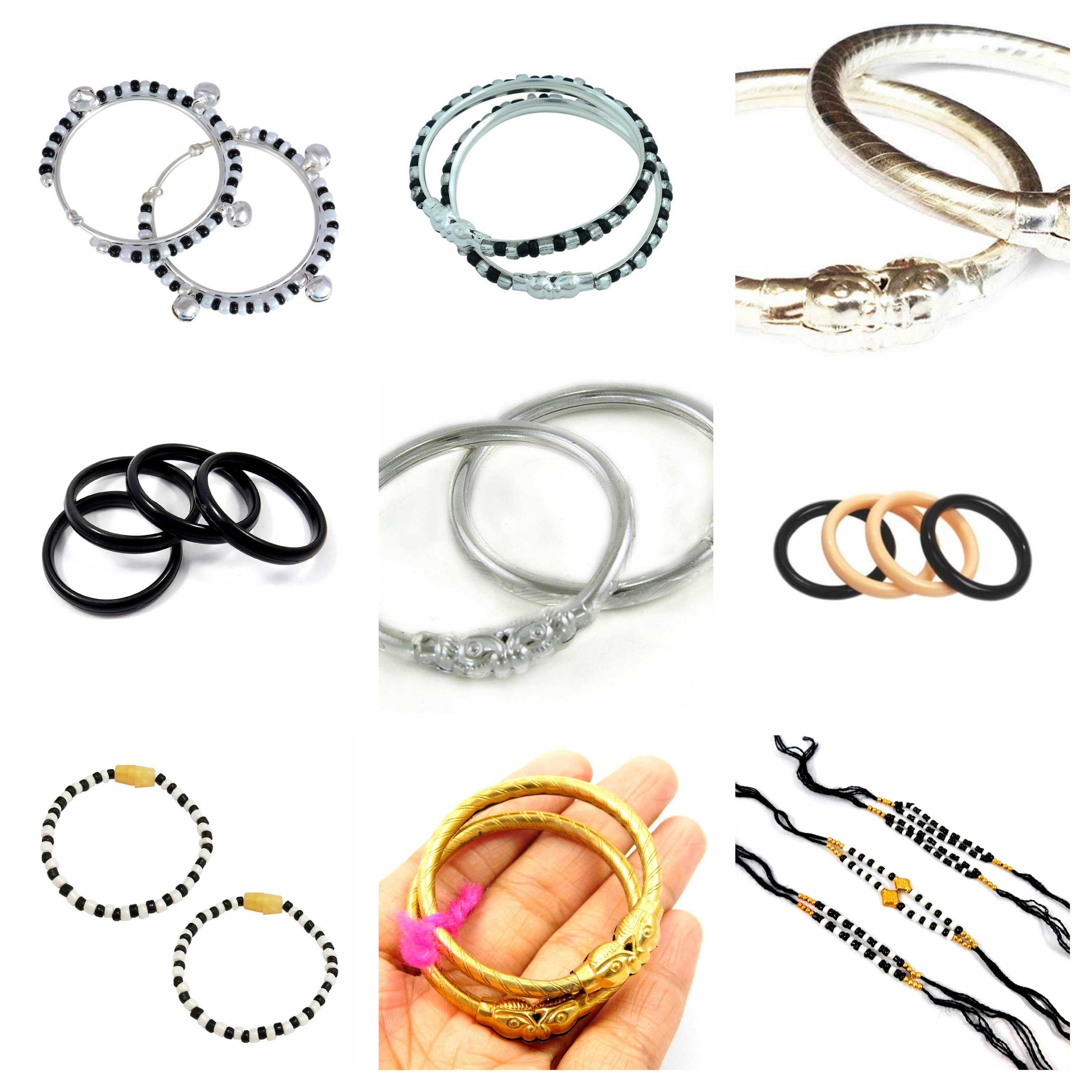 Multi Design Black White Beads or Golden Silver Plated Indian Baby Nazriya Braclate 0 12 Month Free Shipping Etsy