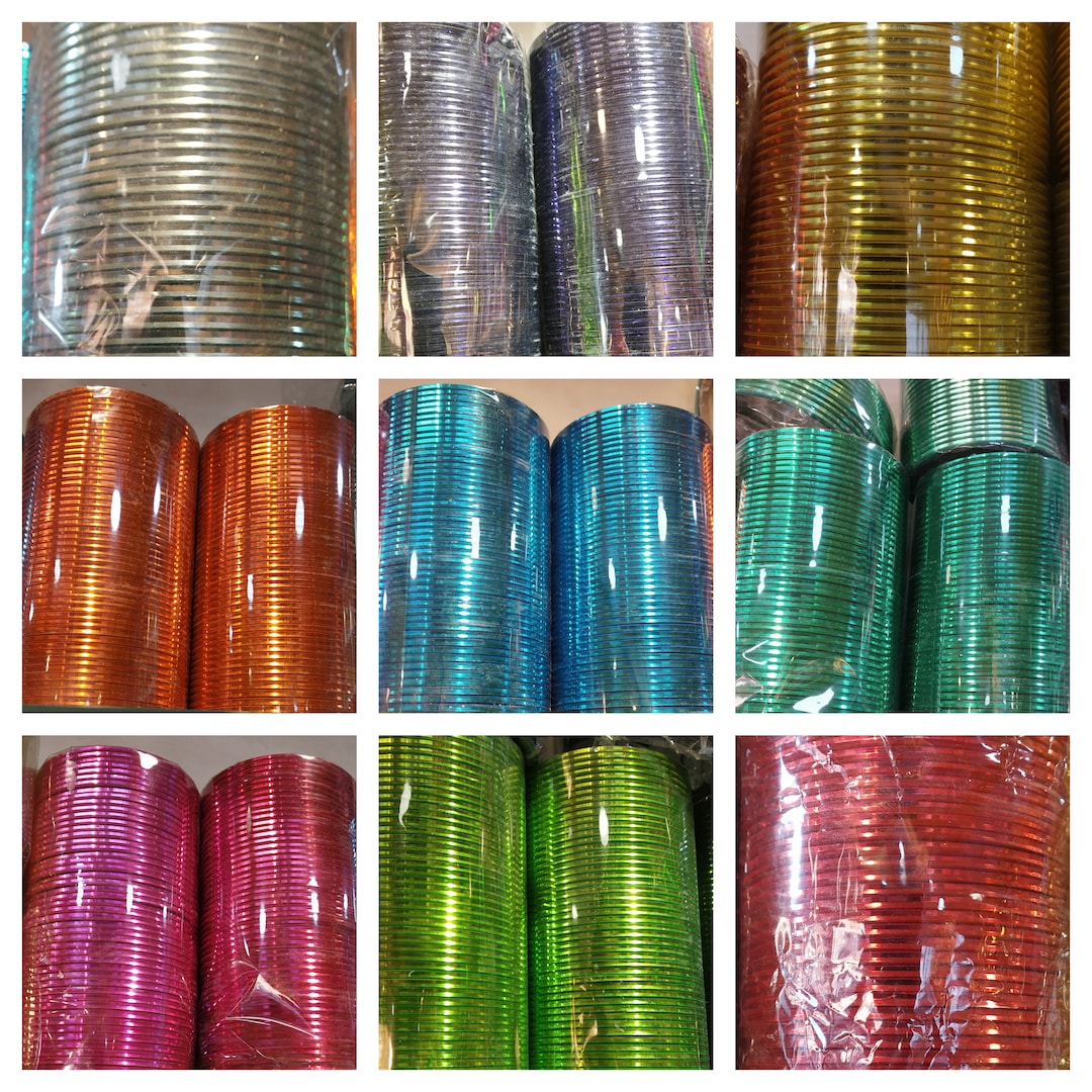 12 Pieces Multi Color Good Quality Simple Plain Metal Bangle for Women ...